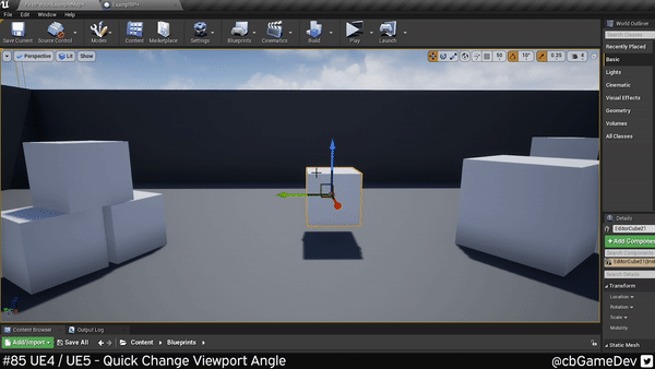 QUICK DEV TIP #85 UE4 / UE5 - QUICK CHANGE VIEWPORT ANGLE — CBgameDev