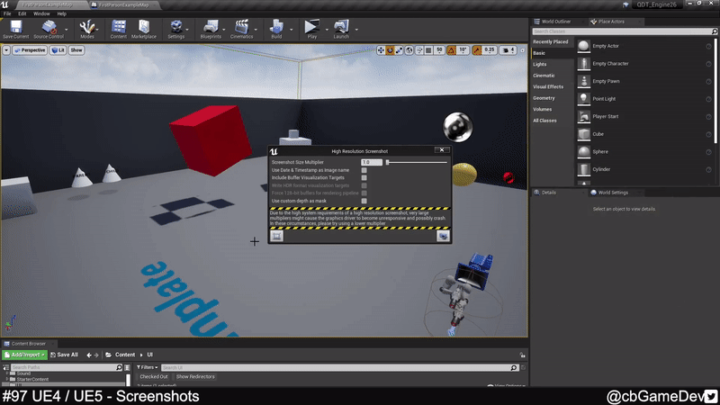 QUICK DEV TIP #97 UE4 / UE5 - Screenshots — CBgameDev