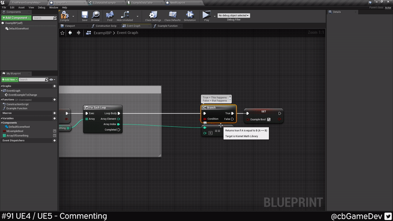 QUICK DEV TIP #91 UE4 / UE5 - COMMENTING — CBgameDev