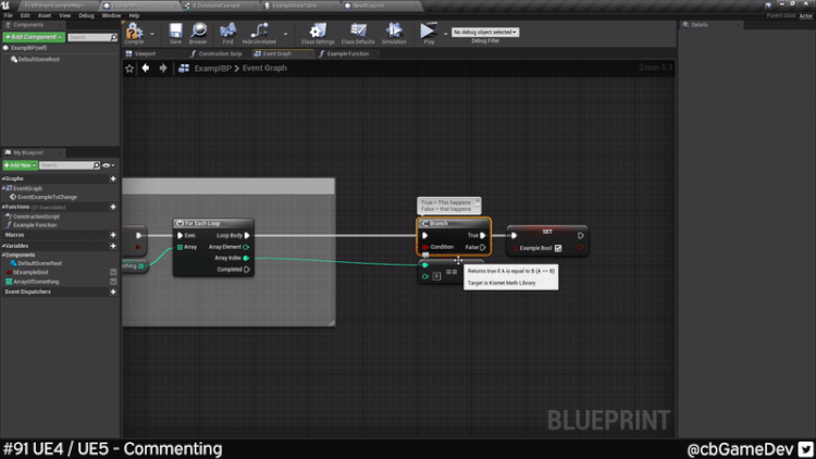 QUICK DEV TIP #91 UE4 / UE5 - COMMENTING — CBgameDev
