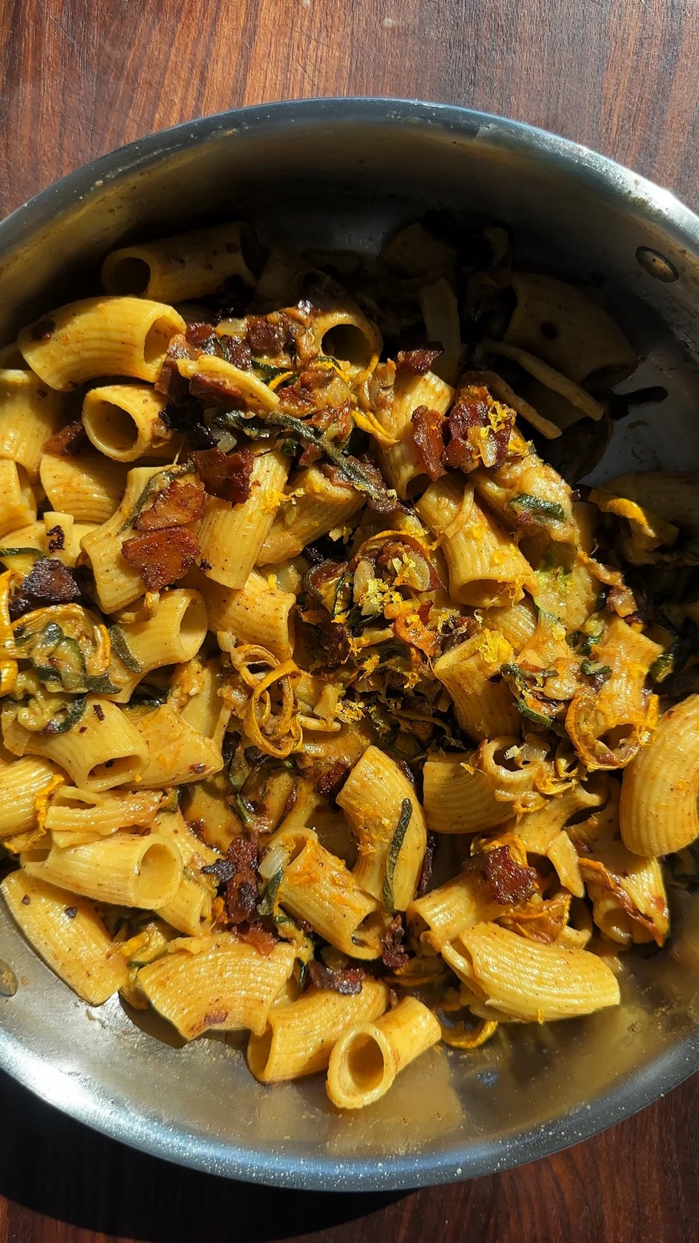 Zucchini, Squash and Tofu Bacon Pasta — Sweet Greens Vegan