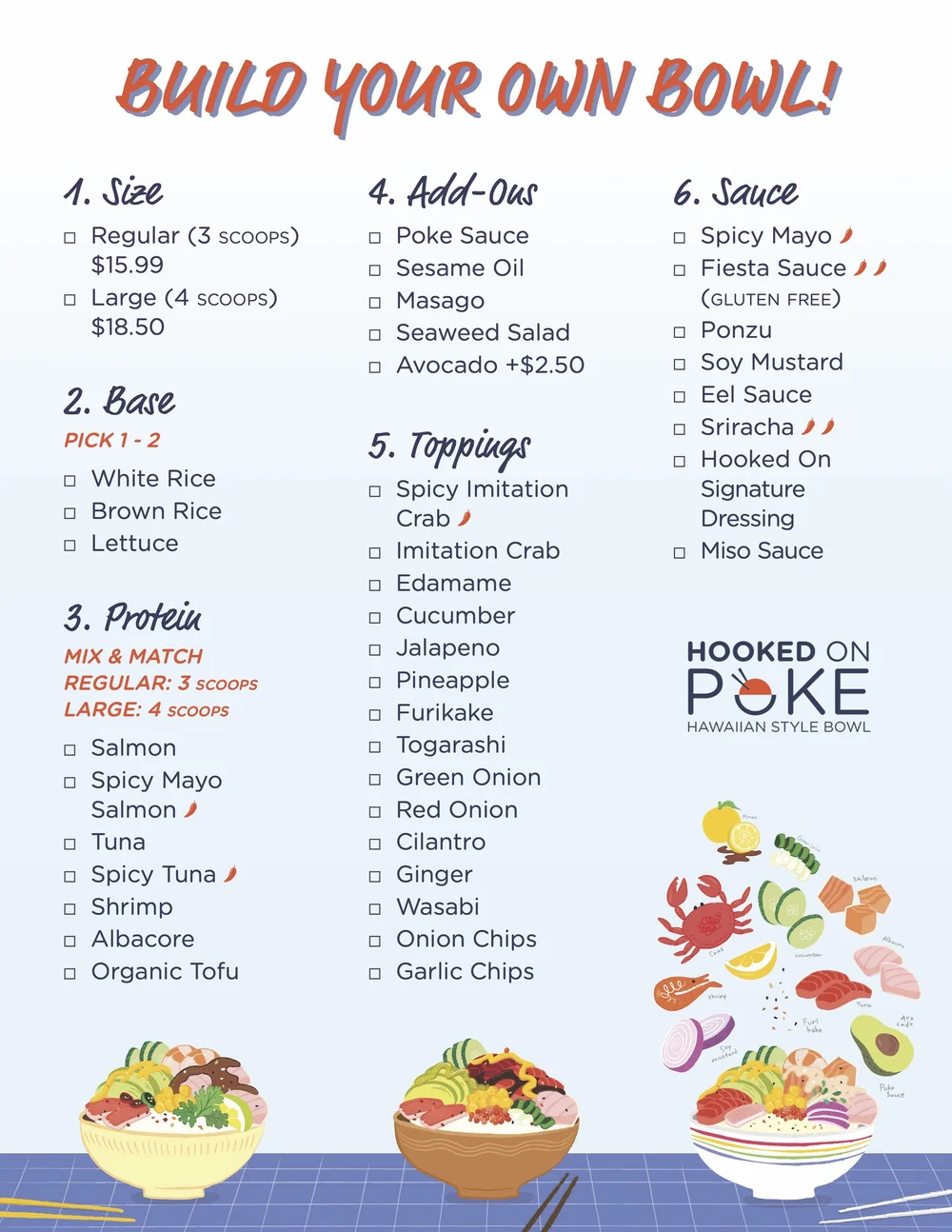 MENU — hooked on poke