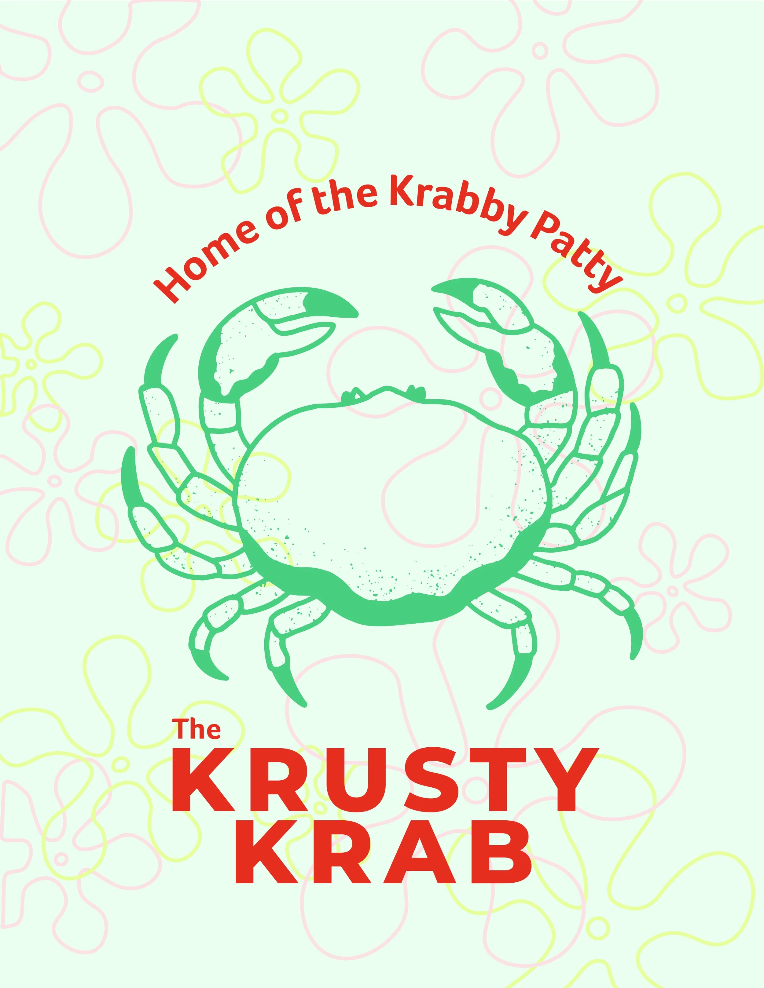 The Krusty Krab Menu