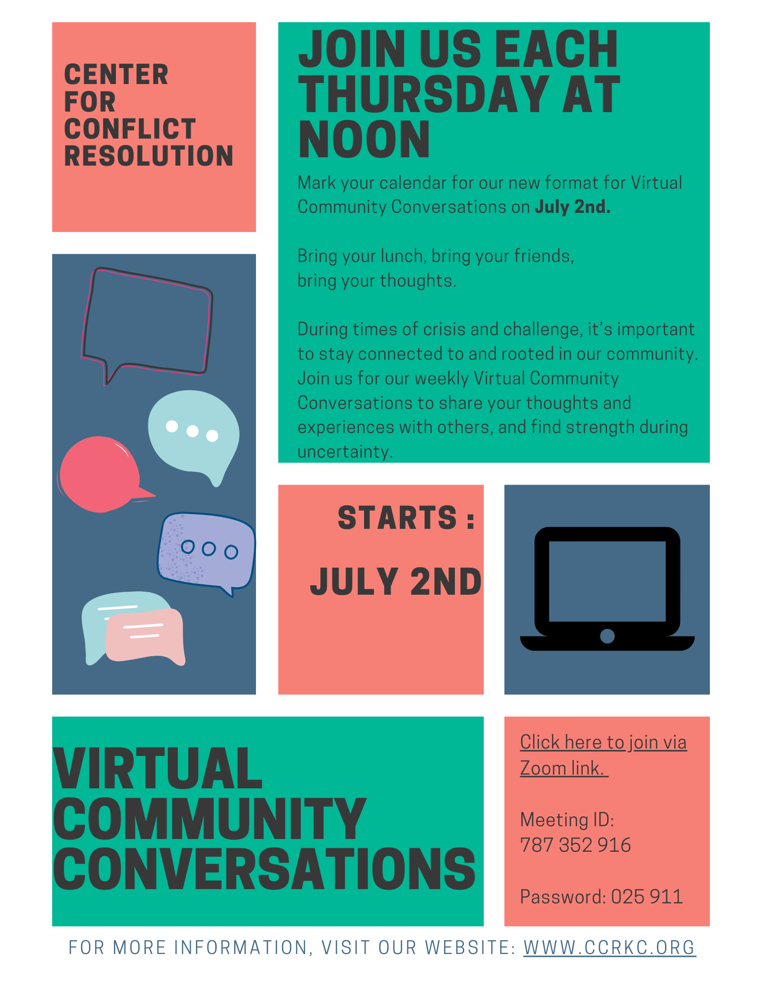 Virtual Community Conversations — Center for Conflict Resolution