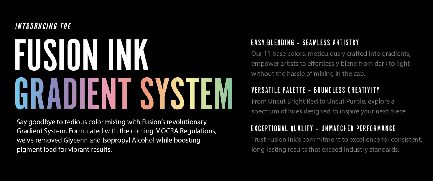 Fusion Gradient Color System (42 Colors) — Fusion Tattoo Ink