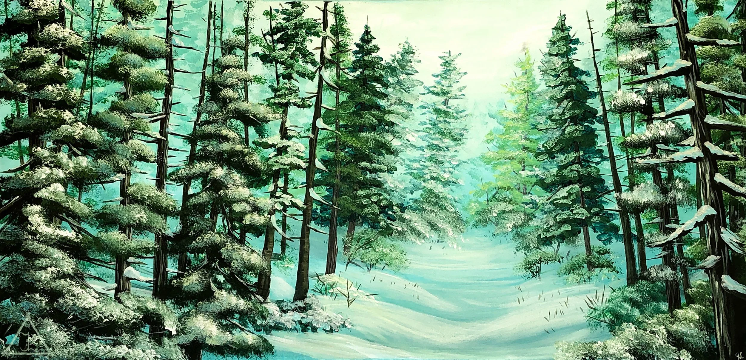 Winter Pine Tree Paintings