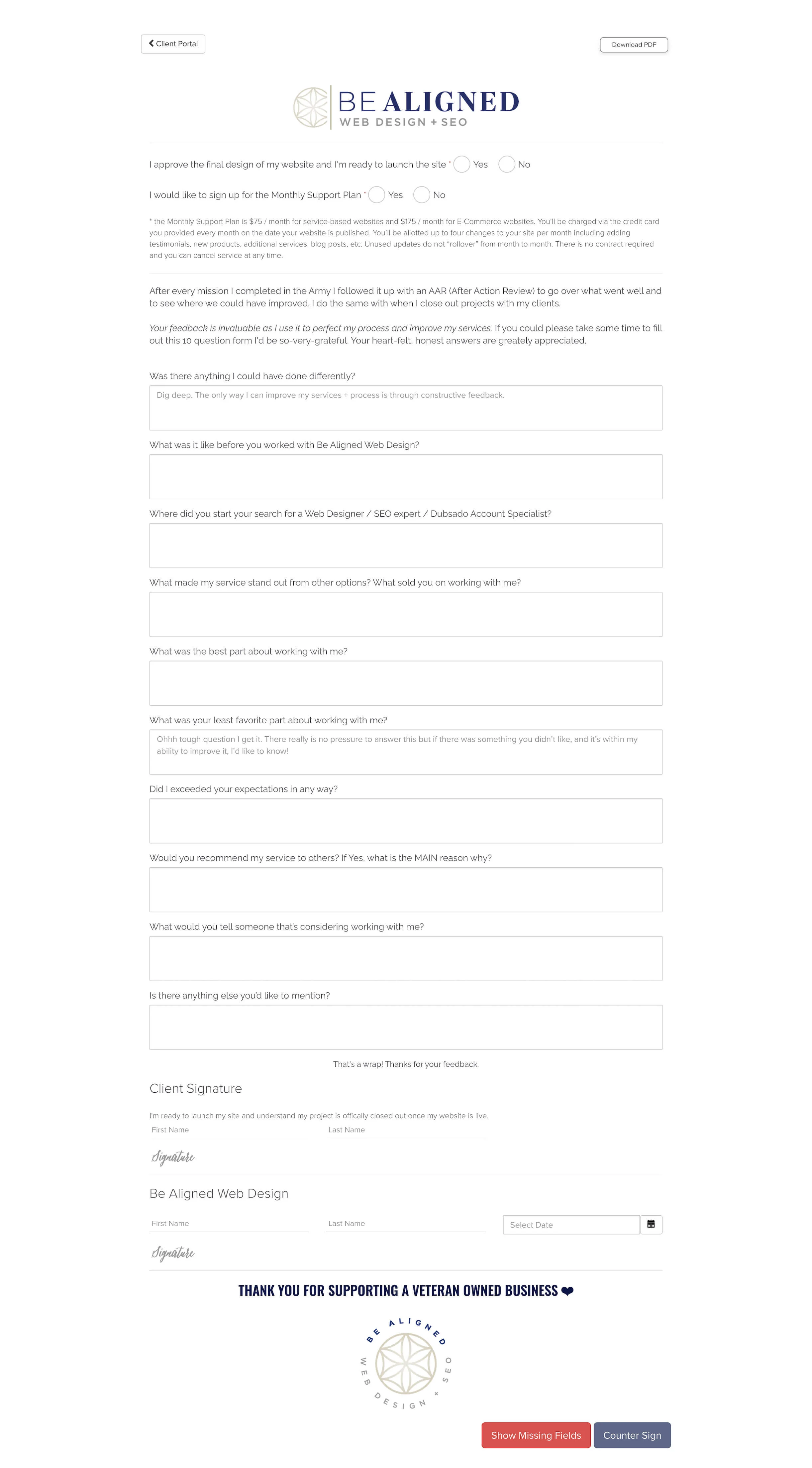 10 Testimonial Questions to Ask your Clients | Be Aligned Web Design ...