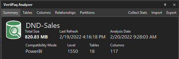 Analyze a Dataset with Tabular Editor 3 - VertiPaq Analyzer — DATA GOBLINS