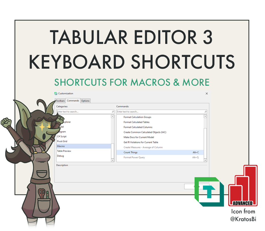 Run Tabular Editor Macros with Keyboard Shortcuts & Toolbar Buttons — DATA GOBLINS