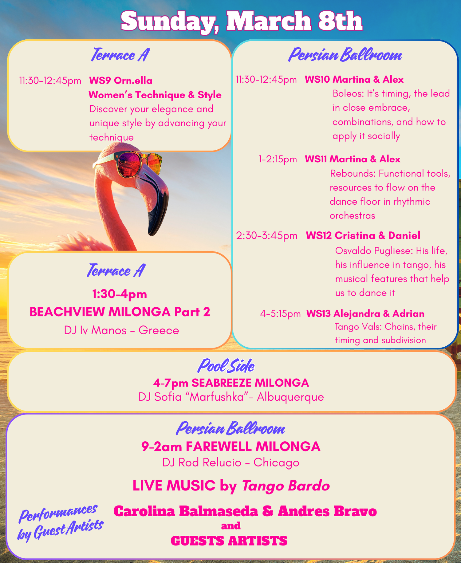 Miami Sunshine Tango Festival & Marathon March 6-8, 2026