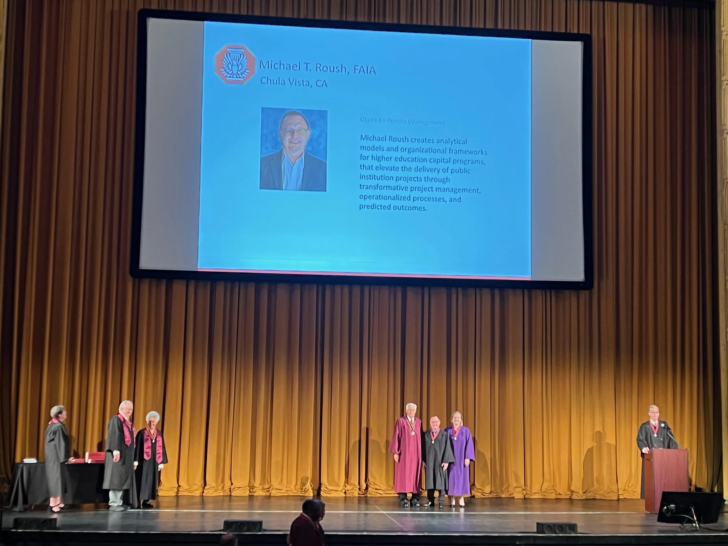 Michael Roush, FAIA recognized at the A’22 Conference Investiture ...