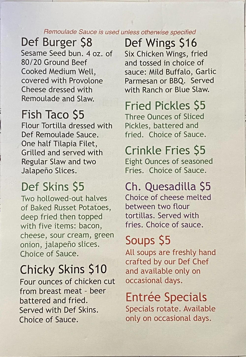 FOOD — Debellation Brewing