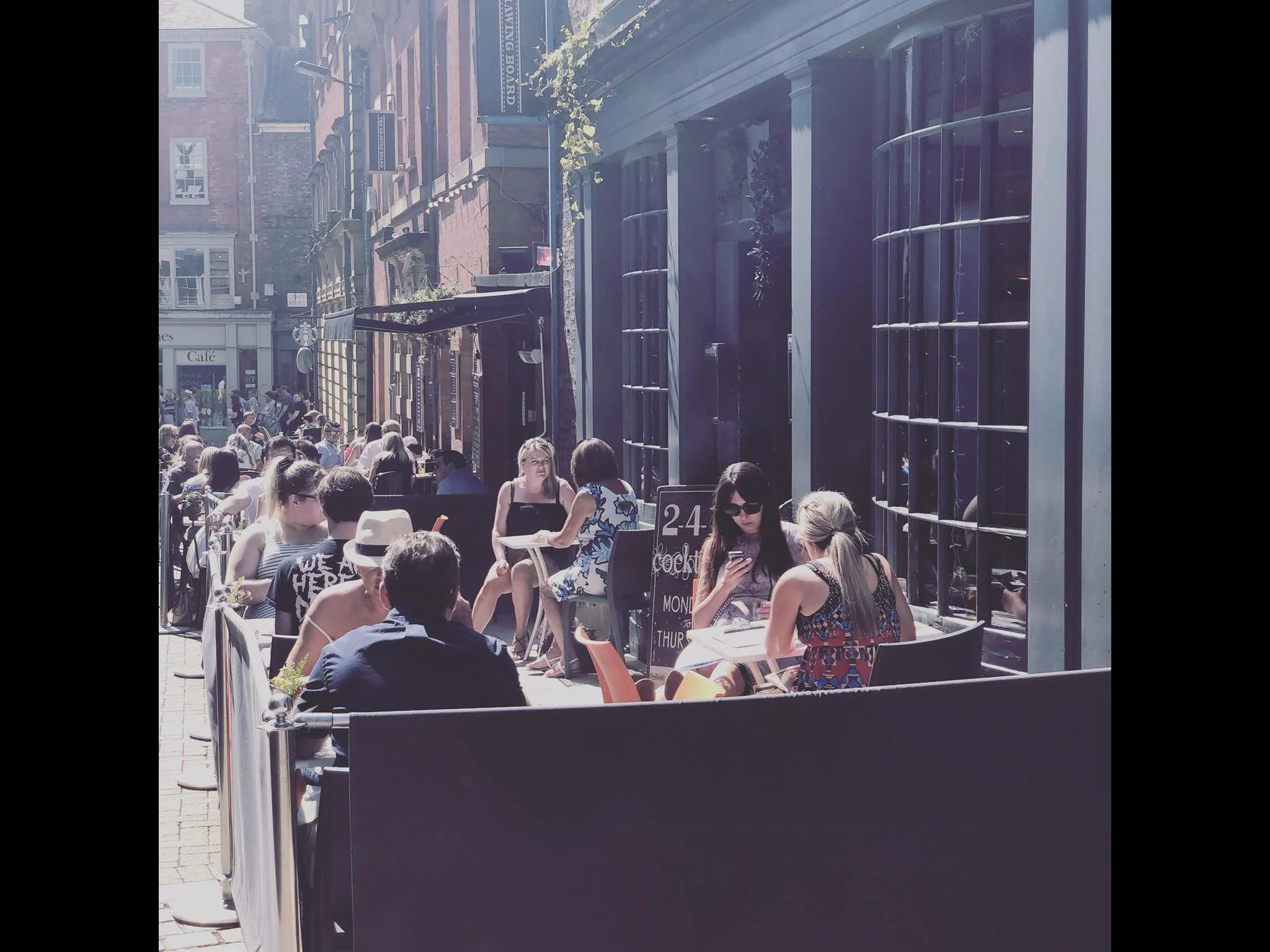 Dusk. Independant cafe bar in central York