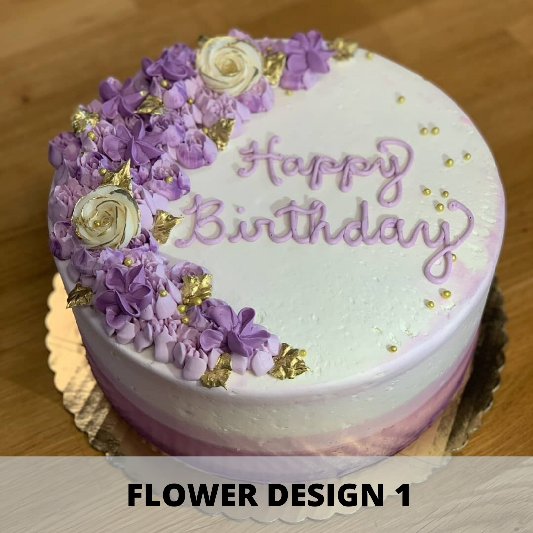Icing Floral Design Cake — Starry Night Bakery