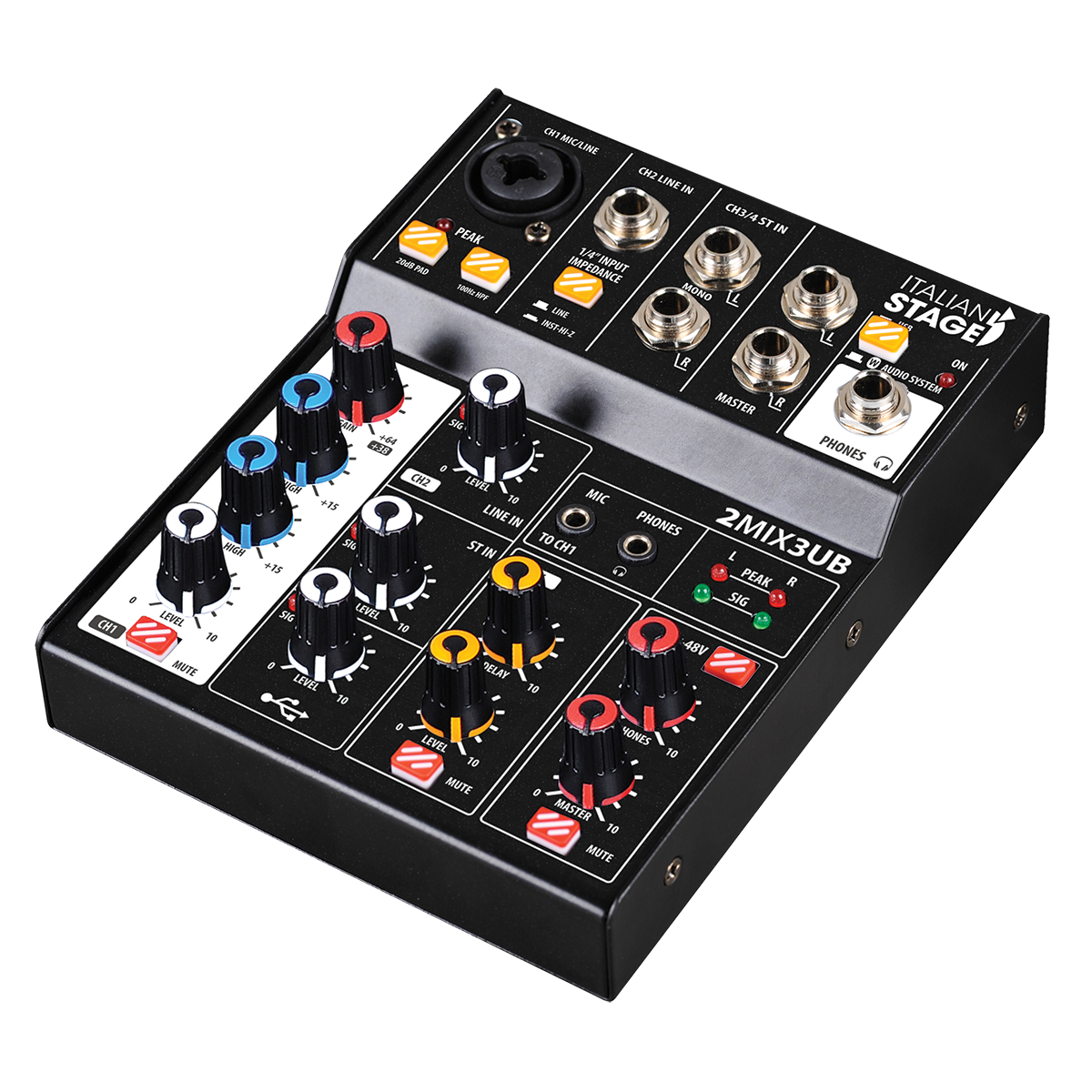 Italian Stage 2MIX3UB Stereo Mixer—Guitars & Things—P.A Speakers / Mixers