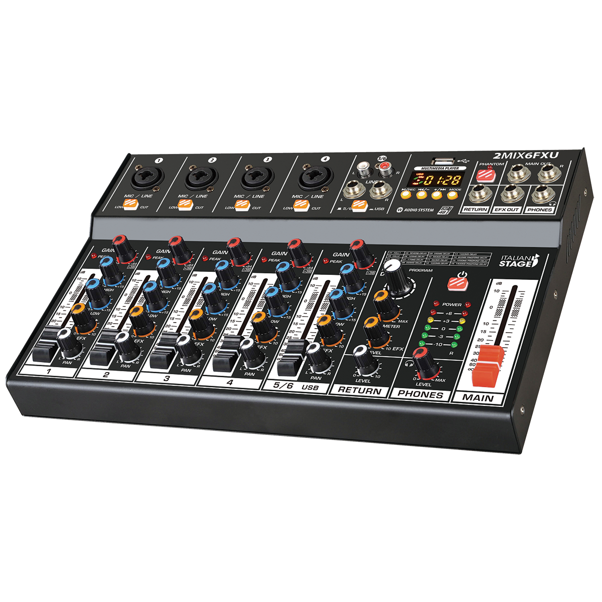 Italian Stage 2MIX6FXU 6-Channel Stereo Mixer—Guitars & Things—P.A ...