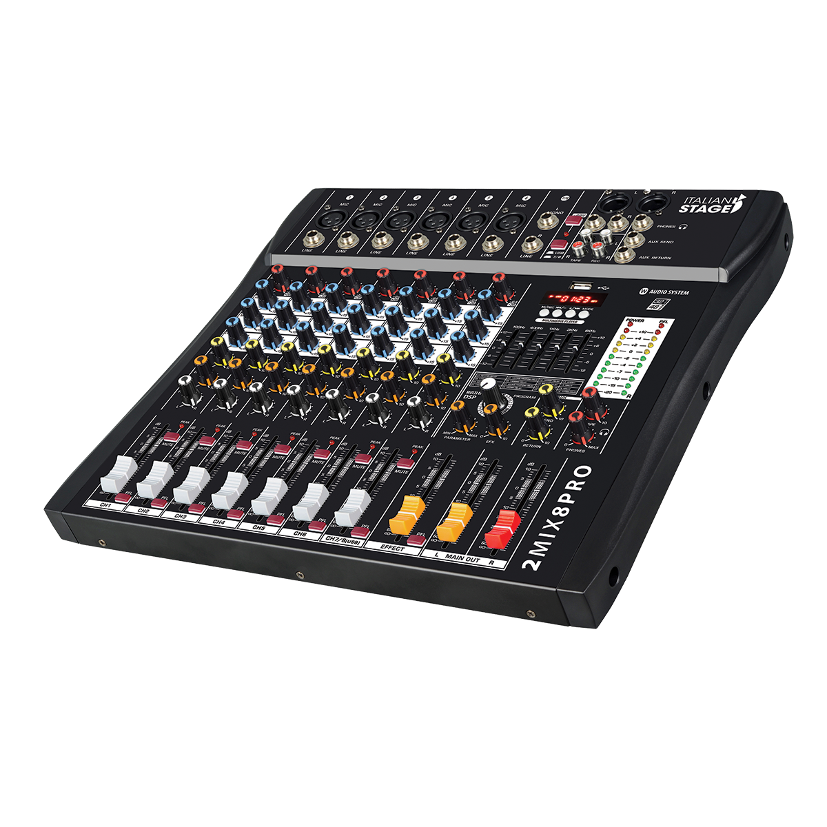Italian Stage 2MIX8PRO 8-Channel Stereo Mixer—Guitars & Things—P.A ...