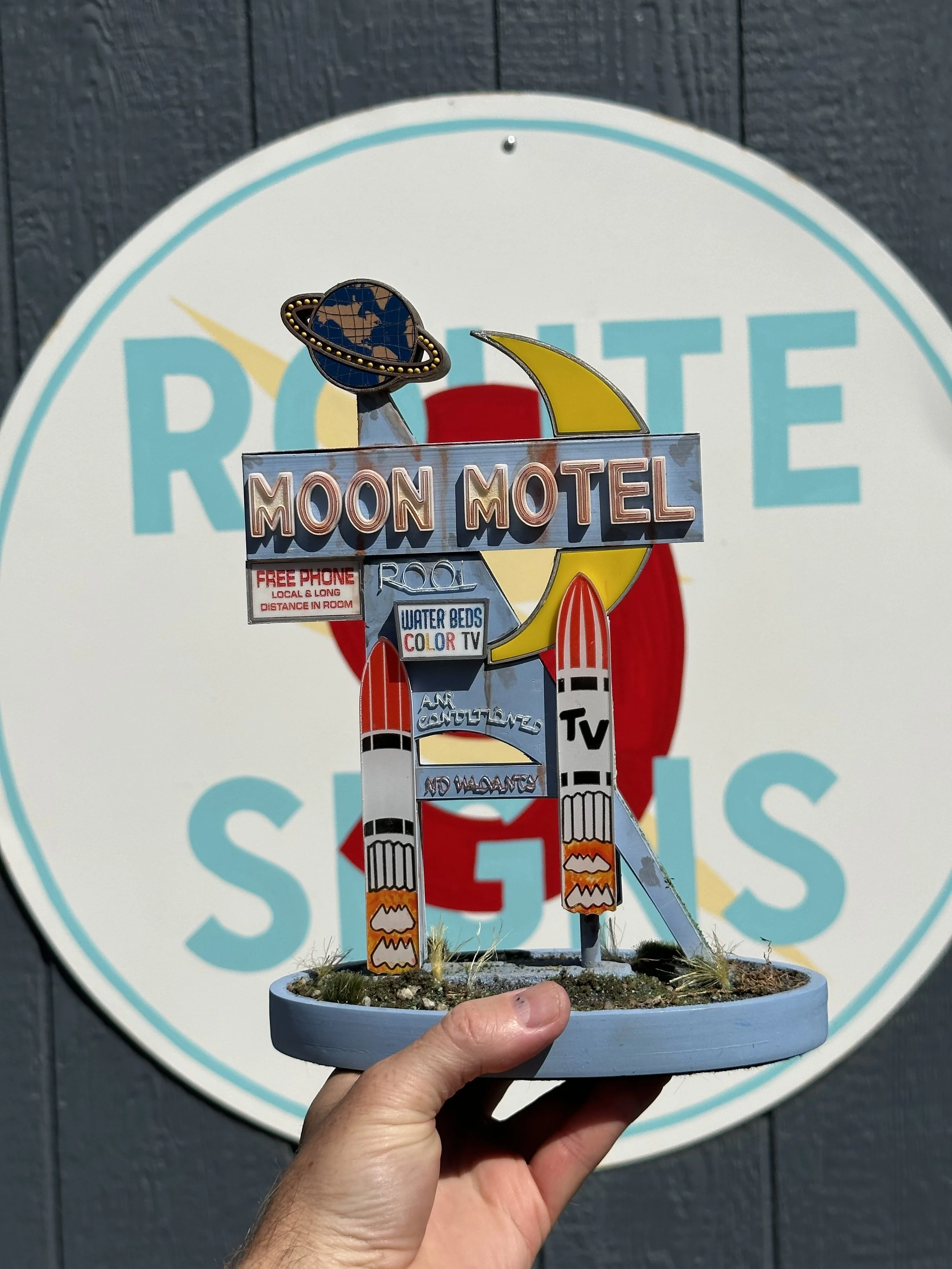Baby Blue Moon Motel — Route 9 Signs