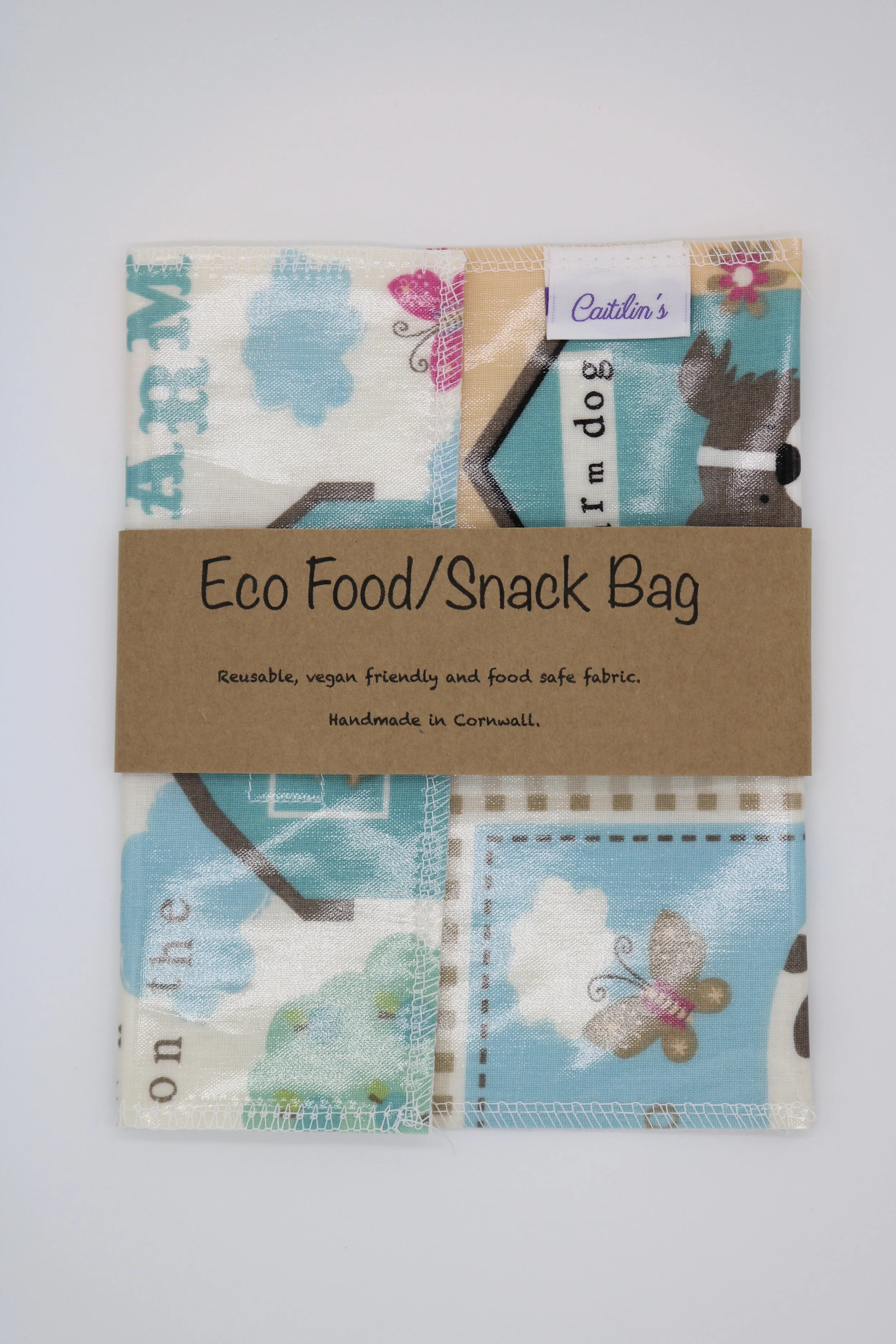 Eco Food Snack Bag in a Blue Spot Design — Caitilin's