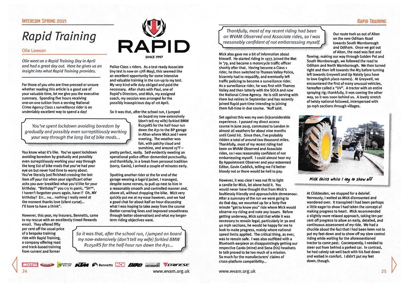 News | Advanced Rider Training | Rapid Training