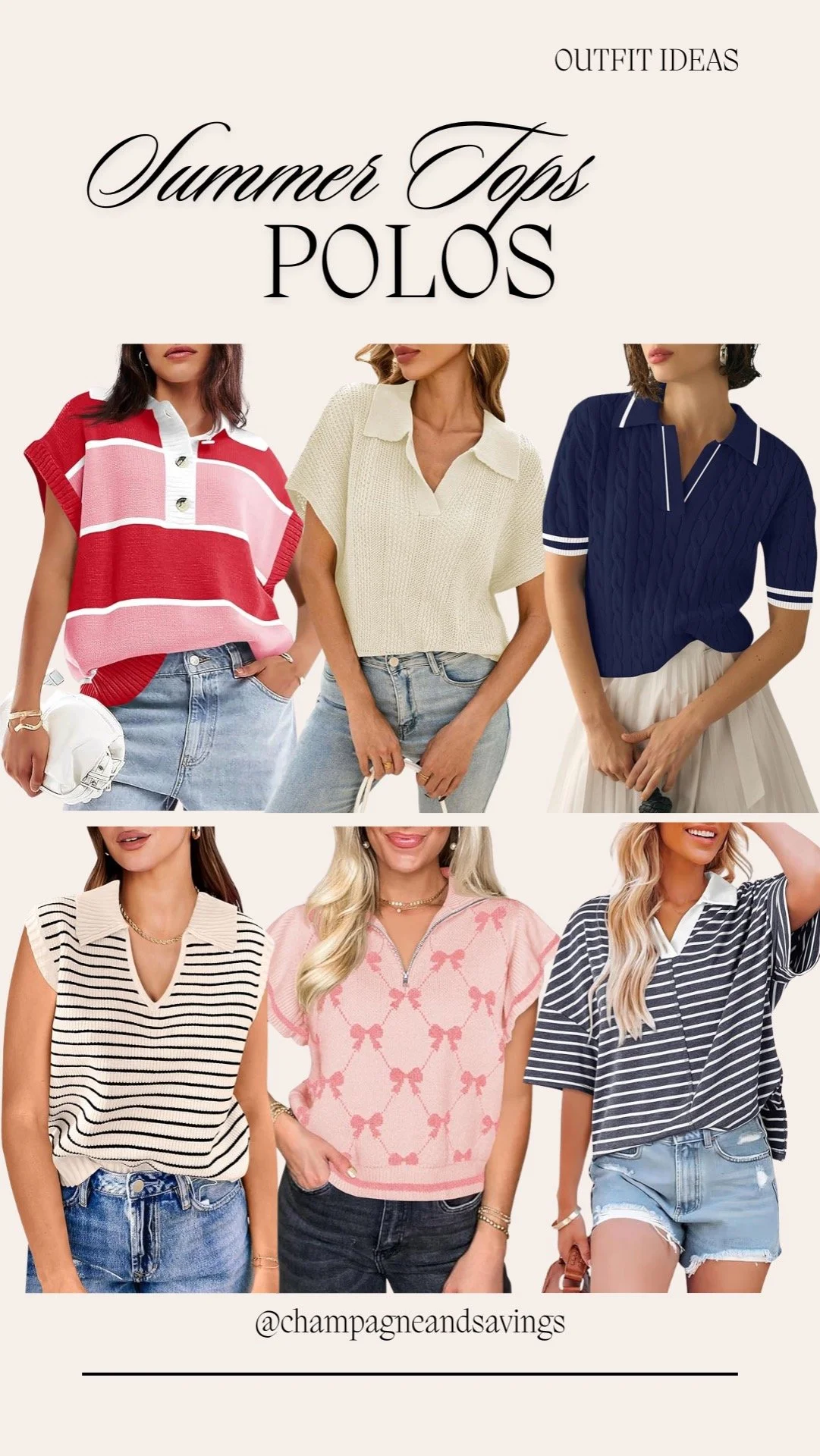50 Non-Boring Trendy Summer Tops for 2025 — Champagne & Savings