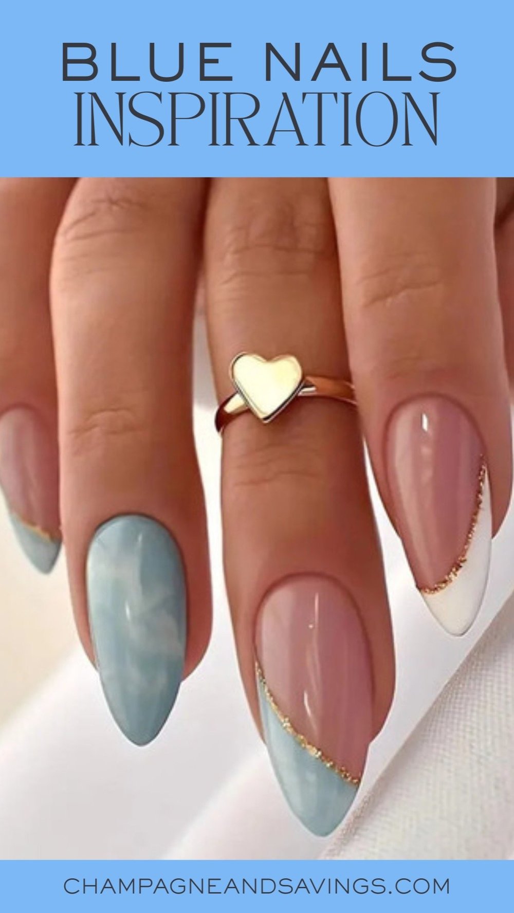 18 Trending Blue Nail Ideas to Copy for Your Next Manicure — Champagne ...