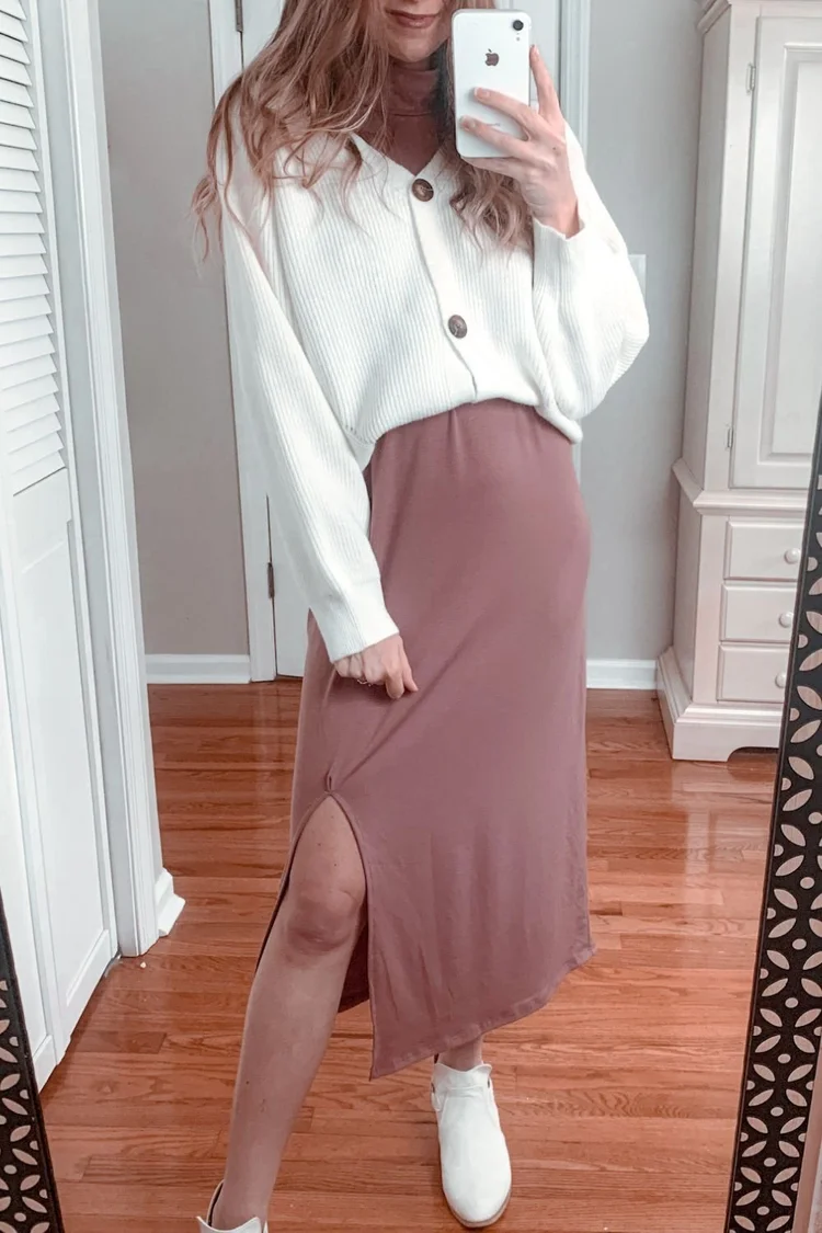 11 Trendy Ways to Wear a Sweater Over a Dress — Champagne & Savings
