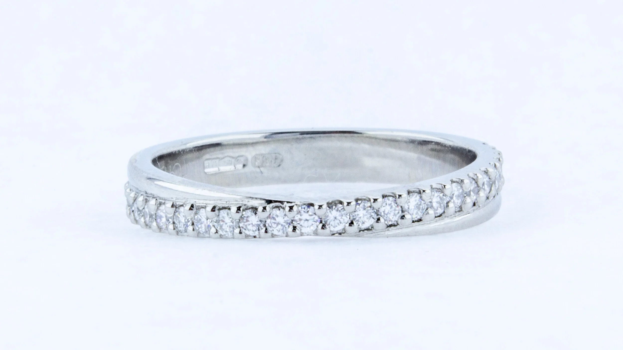 Platinum Crossover Diamond Set Eternity Ring — Form Bespoke Jewellers