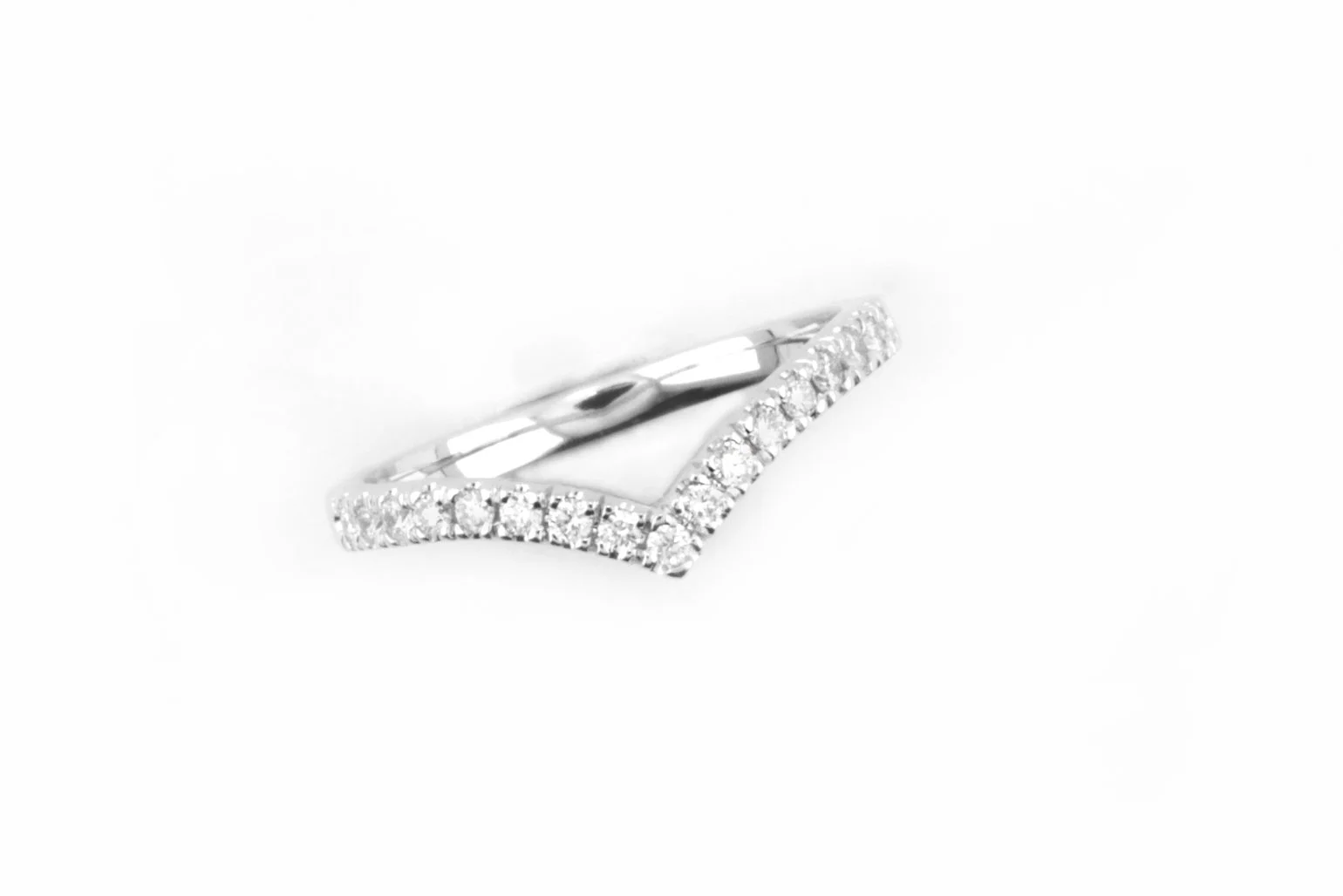 Platinum Diamon Set Wishbone Fitted Wedding Ring — Form Bespoke Jewellers