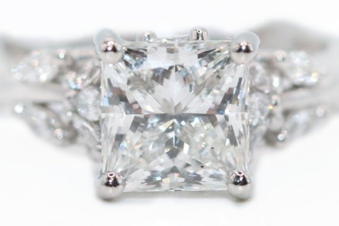 Platinum Princess Cut Lab Diamond Engagement Ring — Form Bespoke Jewellers