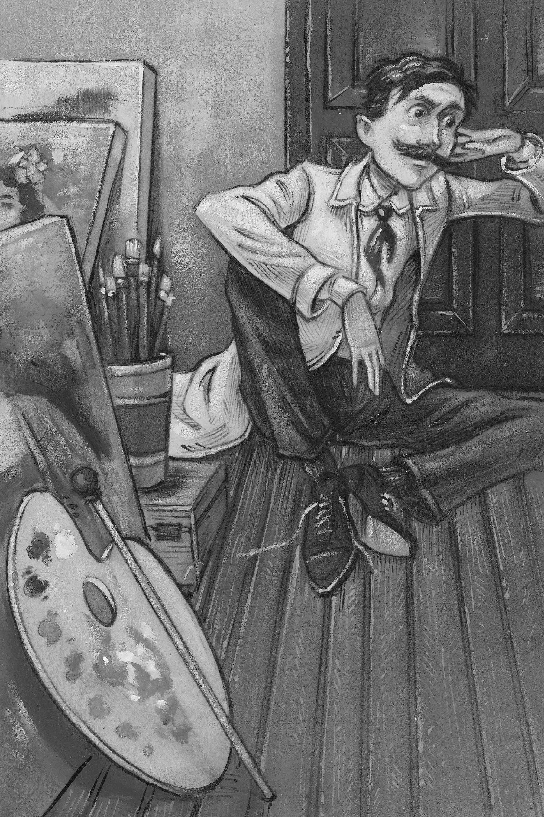 THE MONA LISA VANISHES — BRETT HELQUIST ILLUSTRATION