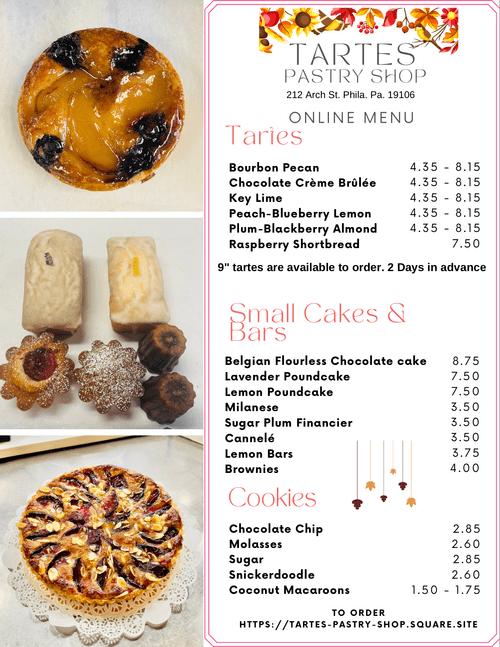 Online Menu — TARTES