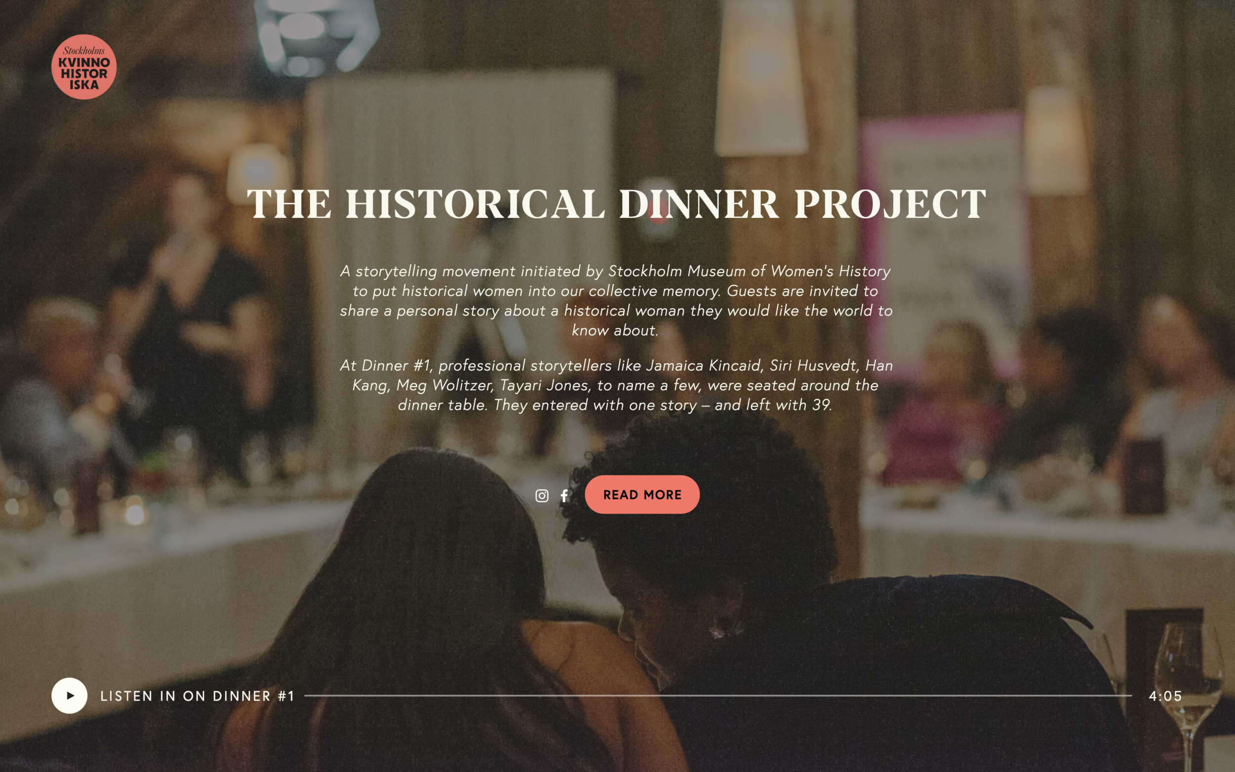 The Historical Dinner Project får ett eget hem på www! — Kvinnohistoriska