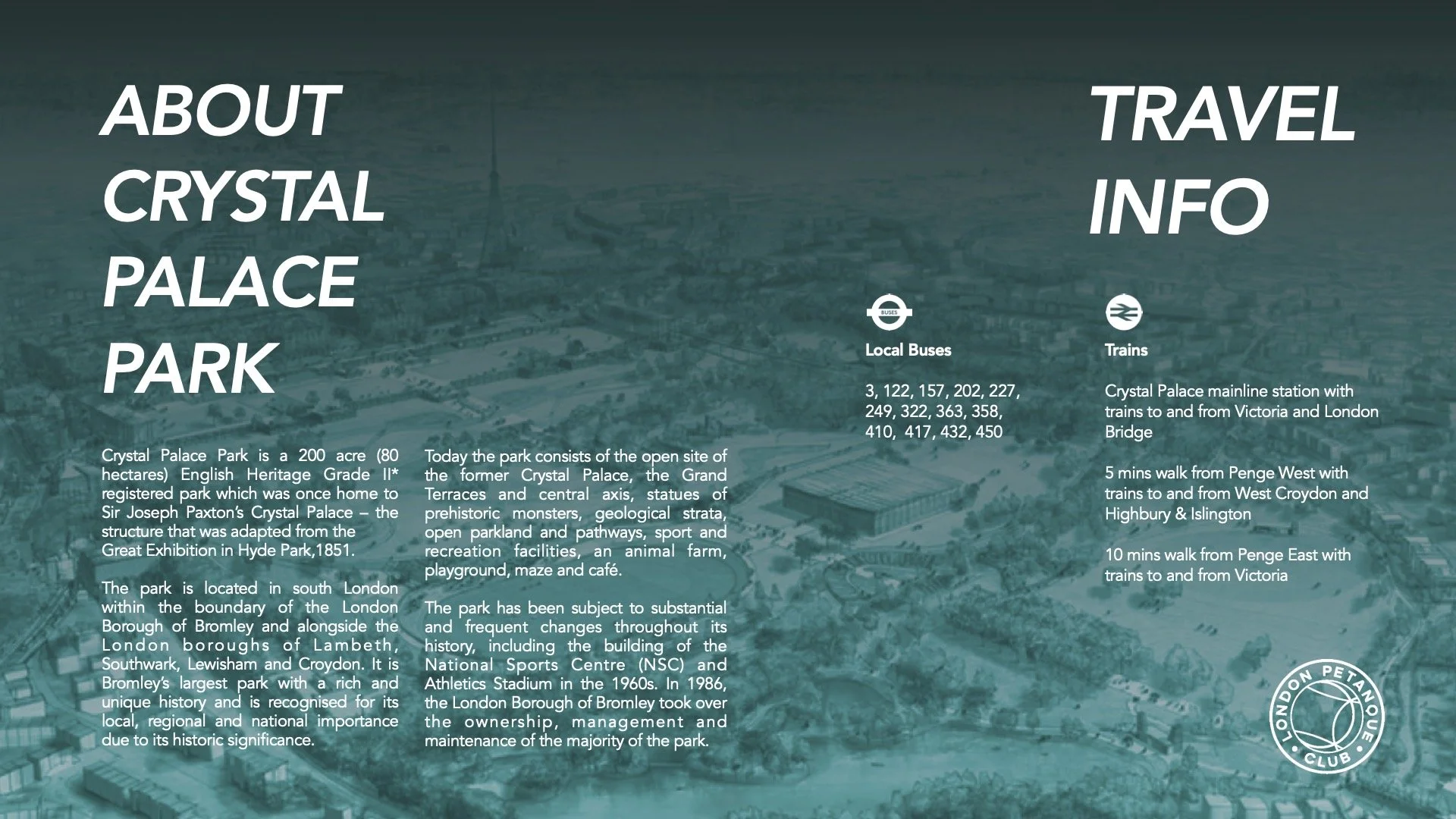 Player info pack — London Pétanque Club