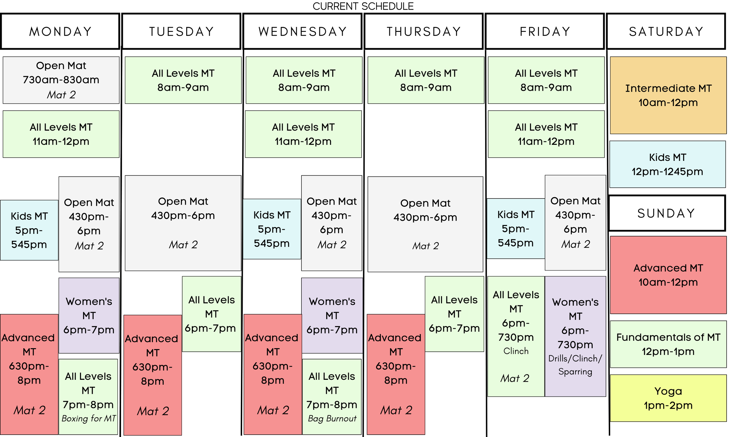 Schedule - Muay Thai in Philadelphia | Juniper Muay Thai — Muay Thai In ...