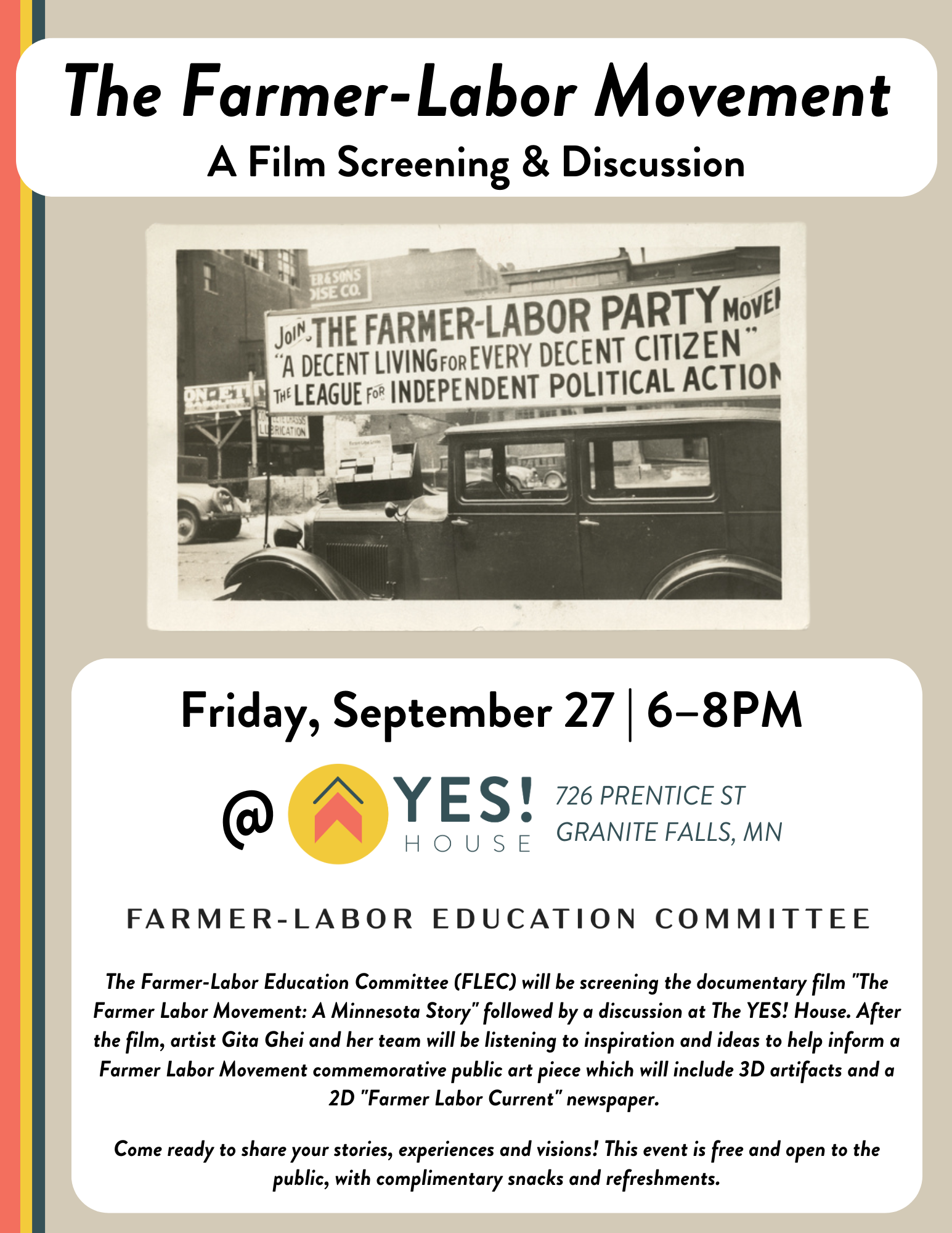 The Farmer-Labor Movement - A Film Screening & Discussion — The YES! House