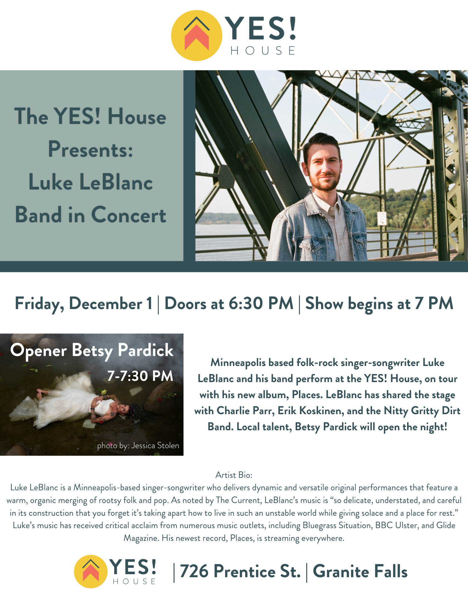 The YES! House Presents Luke LeBlanc Band in Concert — The YES! House