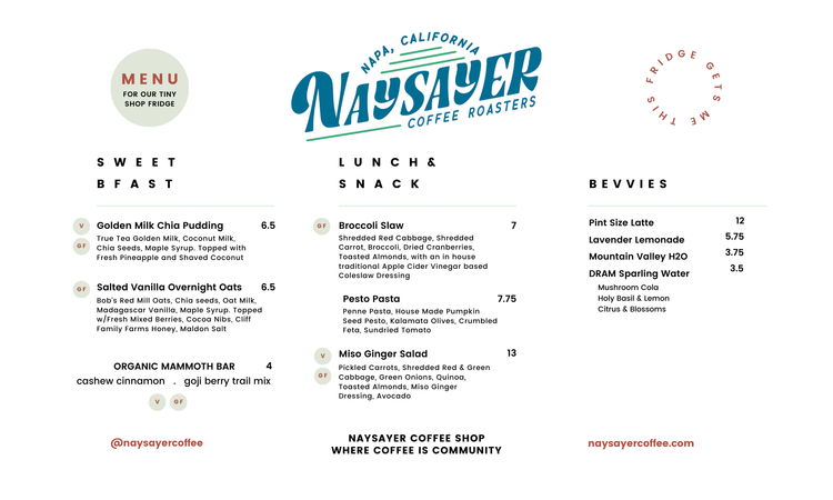 Naysayer Coffee Roasters - Shop menu