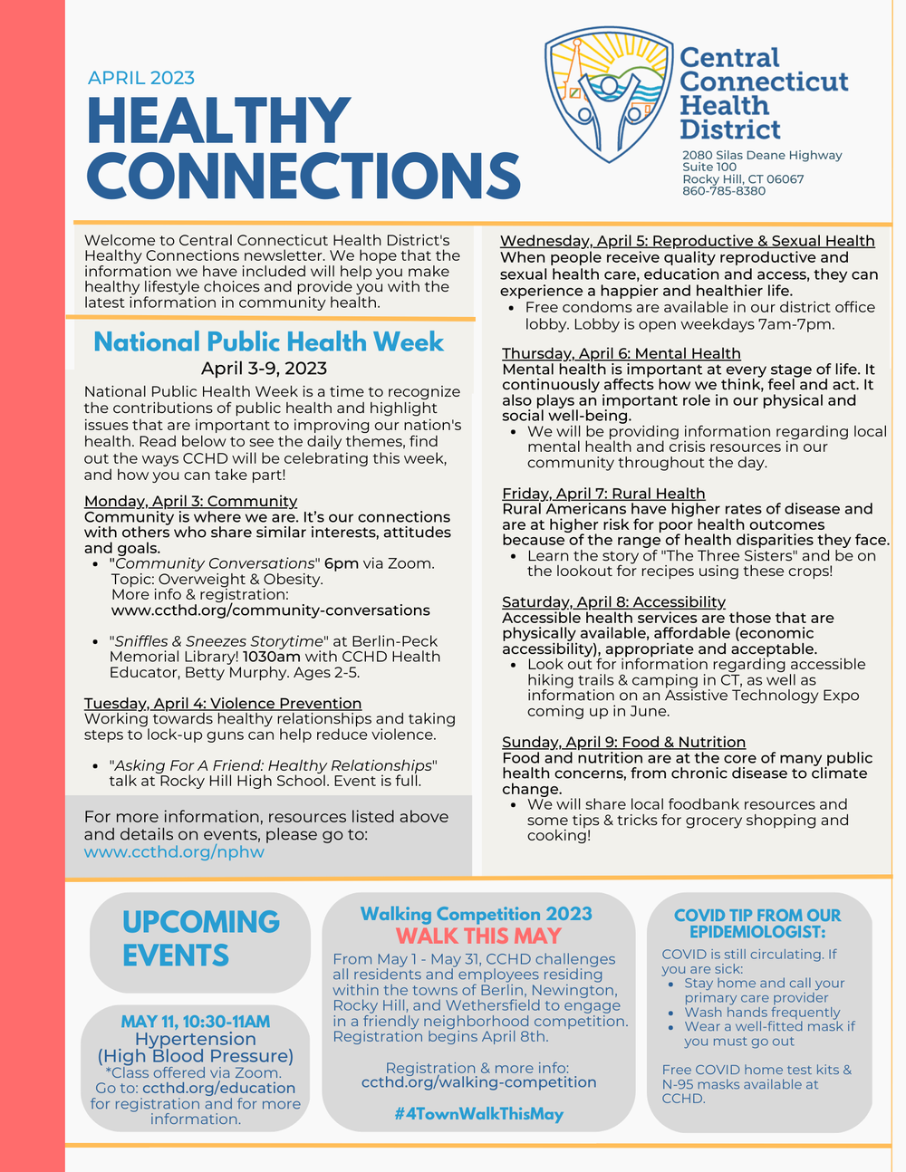 Healthy Connections Newsletter — Central Connecticut Health District