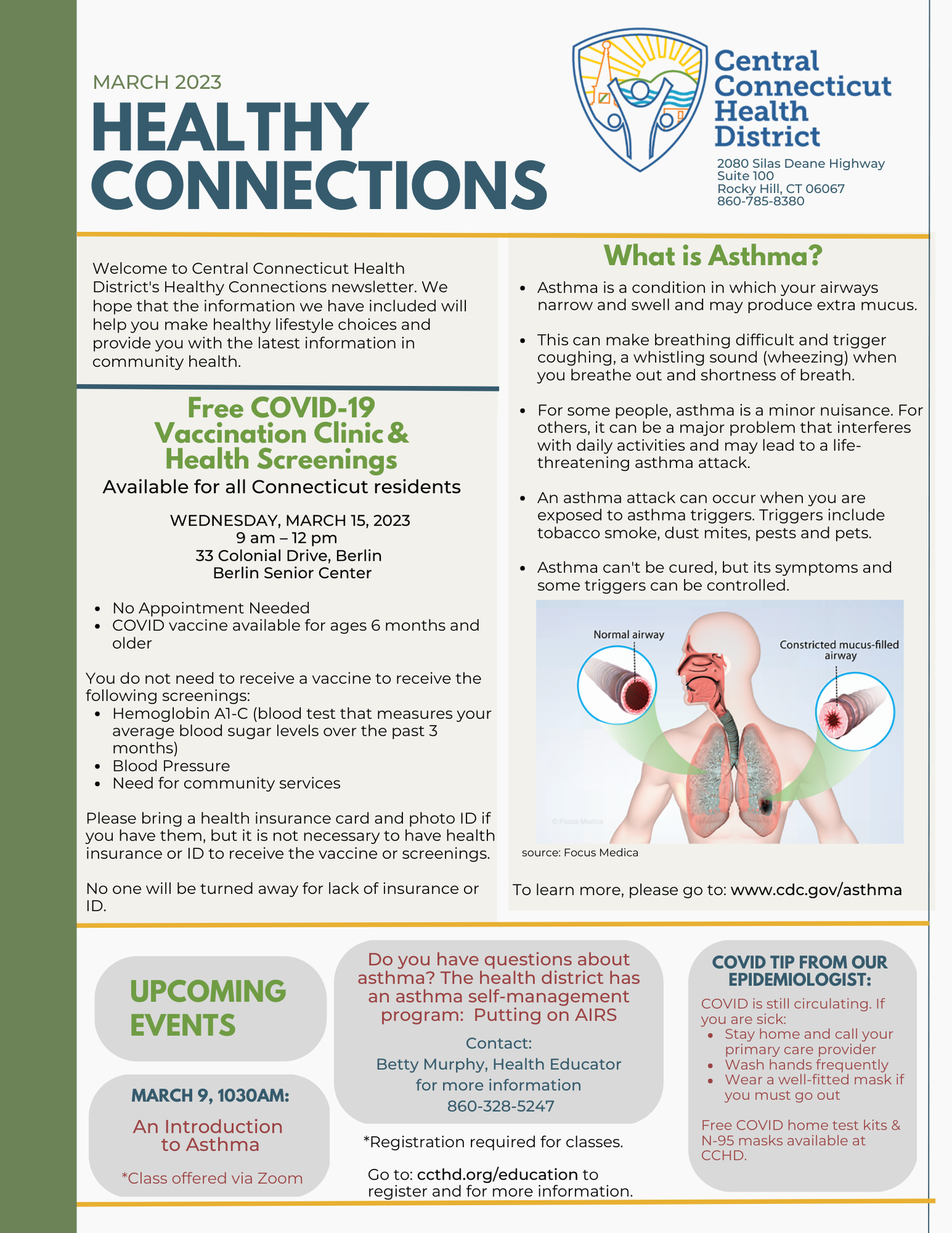 Healthy Connections Newsletter — Central Connecticut Health District