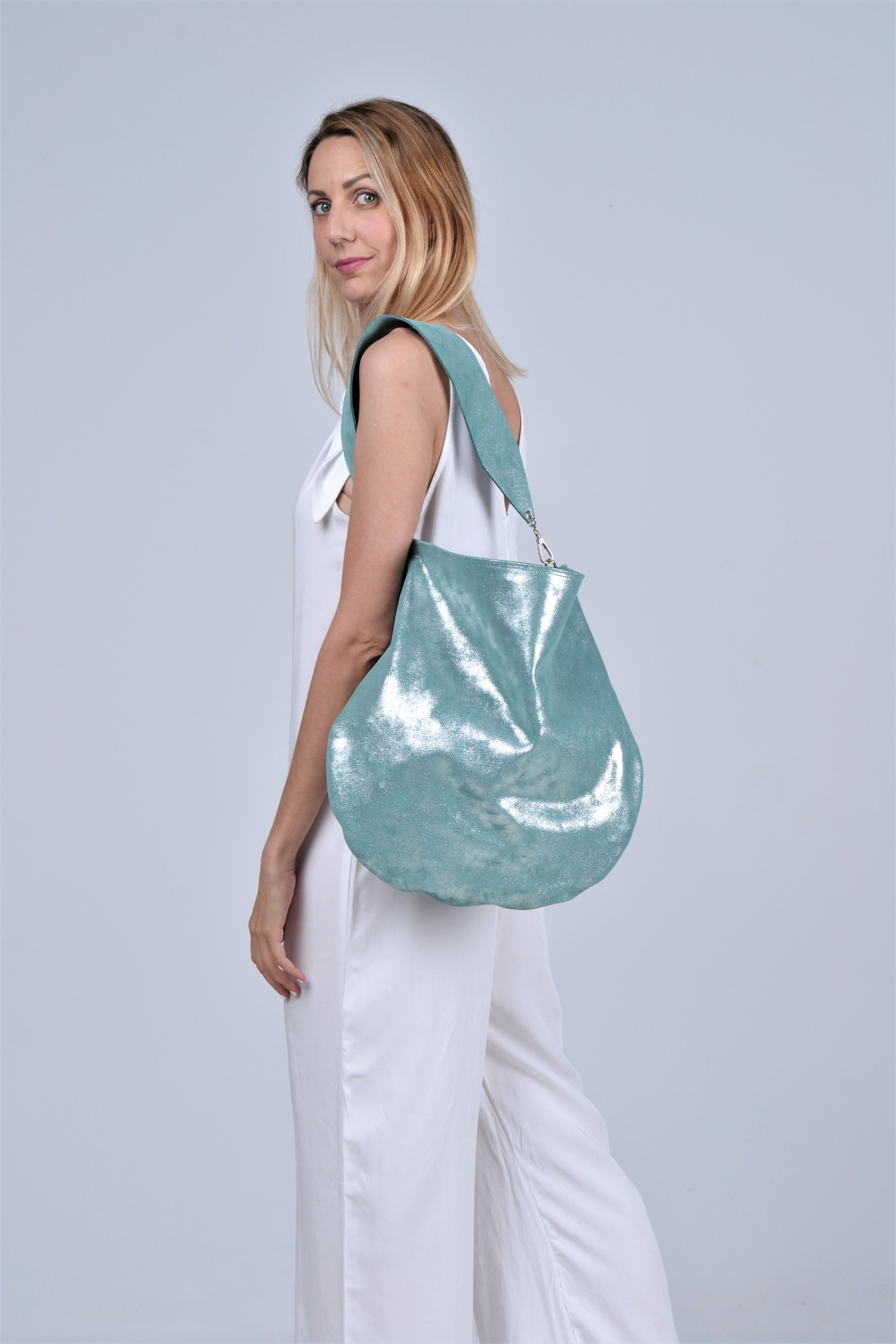 Anna sparkling bag in taupe — ANA KOUTSI