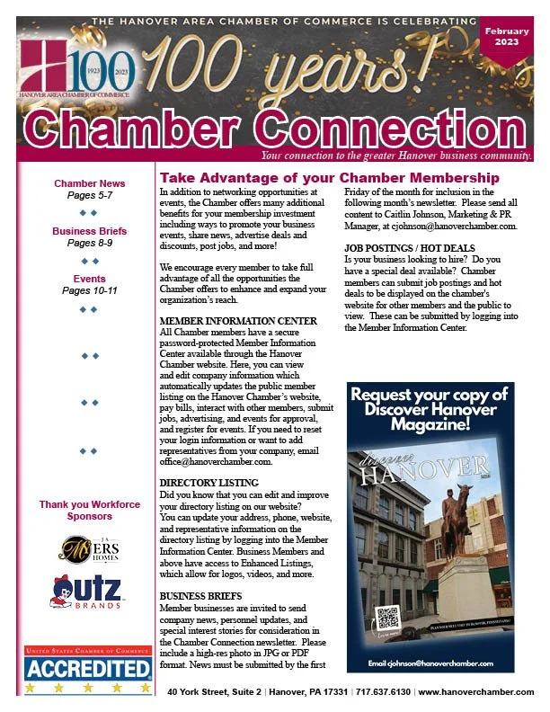 Newsletter — Hanover Area Chamber of Commerce