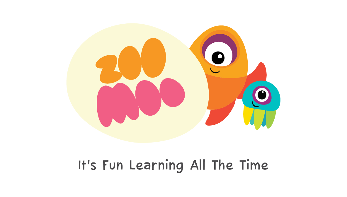 Zoomoo Logo Premium Vector | Kids Zone Playroom Banner In Cartoon