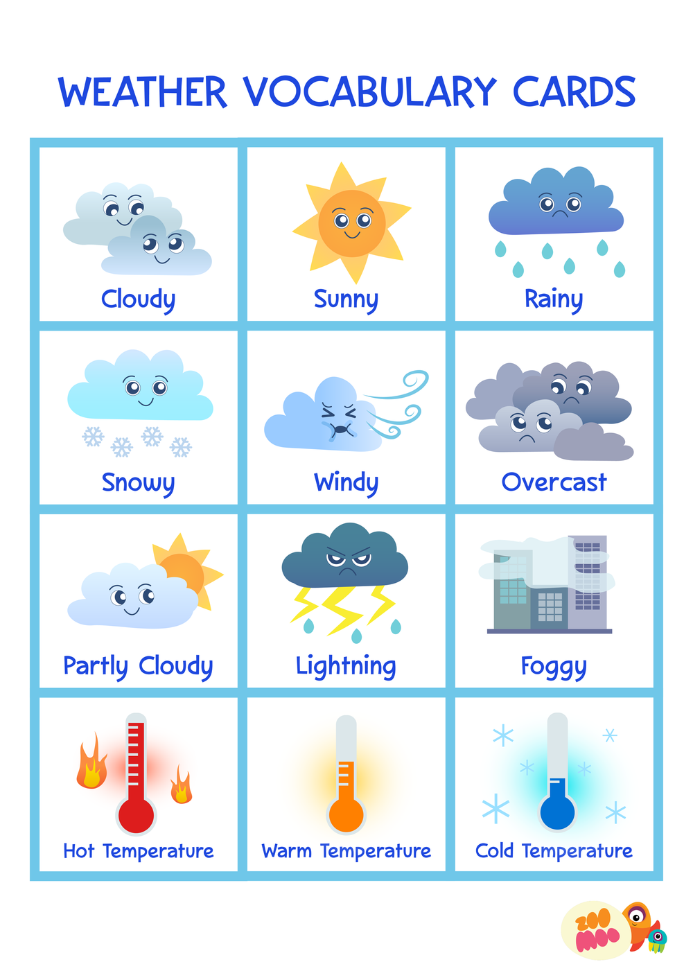 Weather Vocabulary Chart — ZooMoo