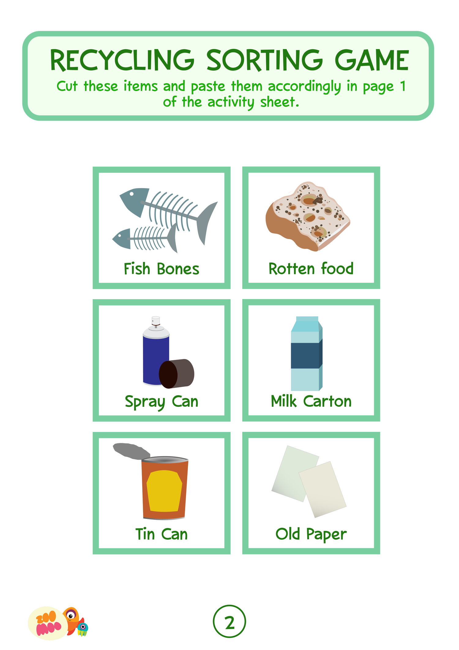 Recycling Sorting Game — ZooMoo