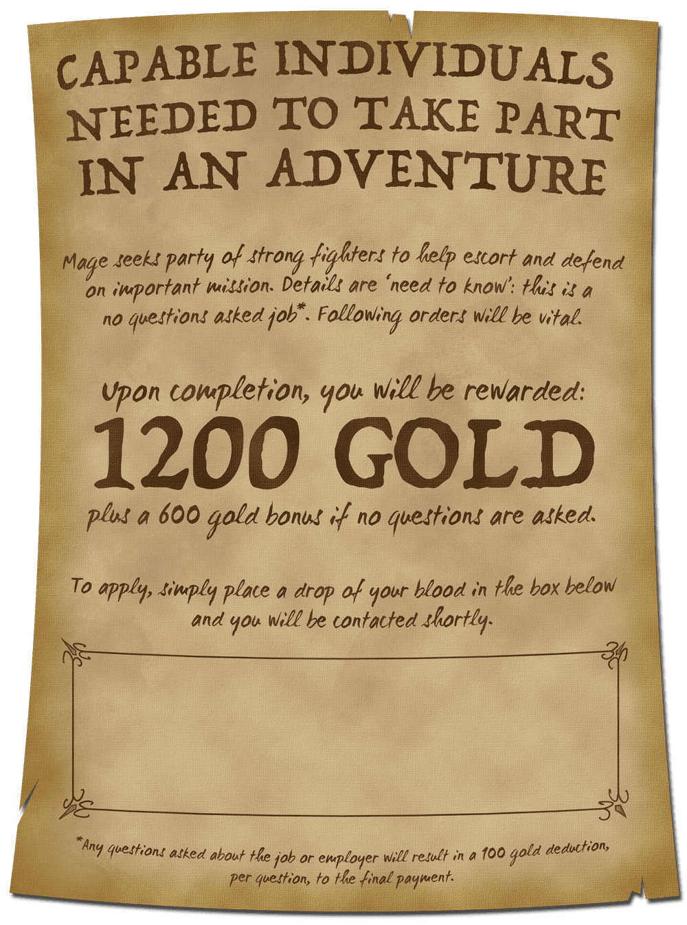 Take Part In An Adventure - No Questions Asked — Of Metal And Magic