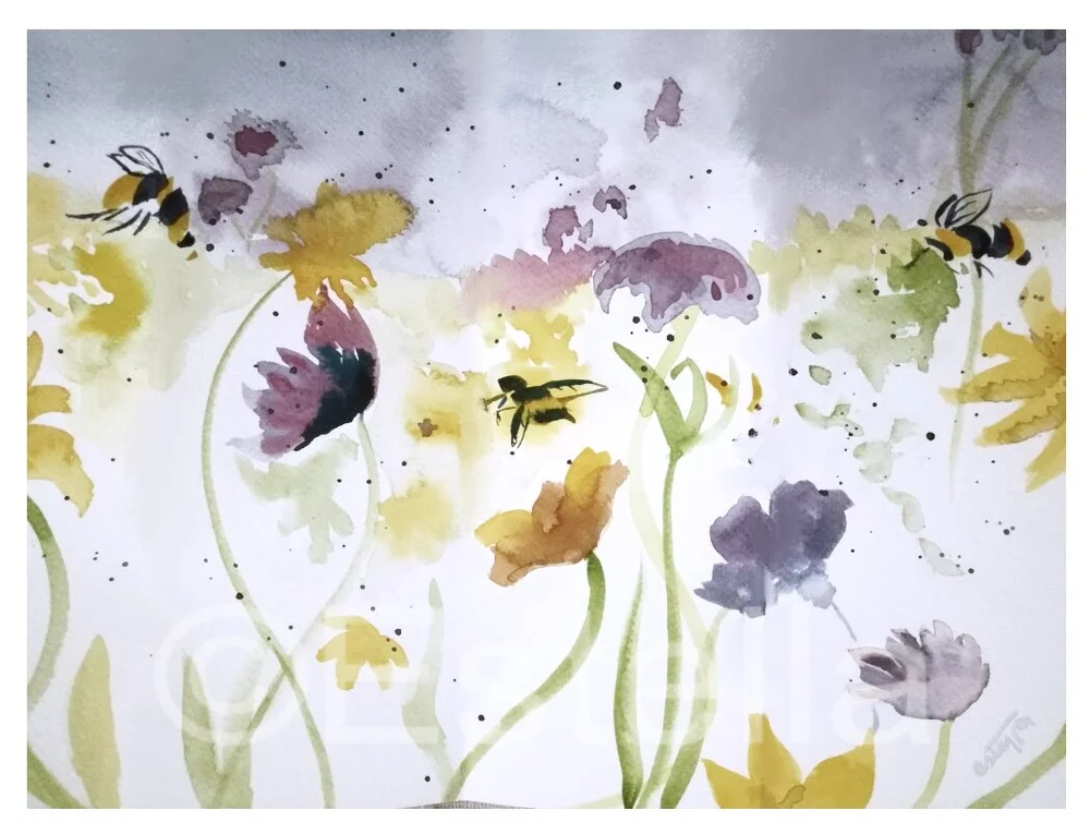 Breezy Bee - Watercolour on paper — Australian Artist Estella ...