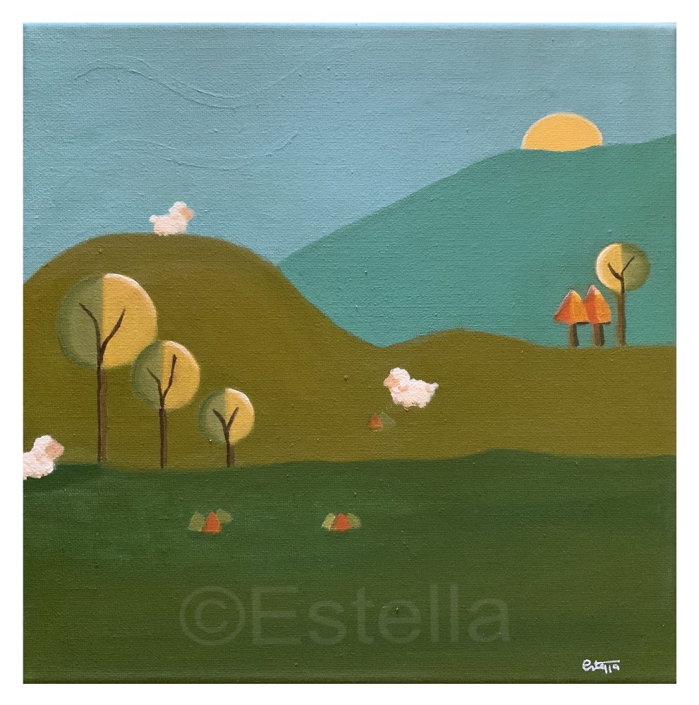 Paddock Noonday - Acrylic Painting — Australian Artist Estella ...