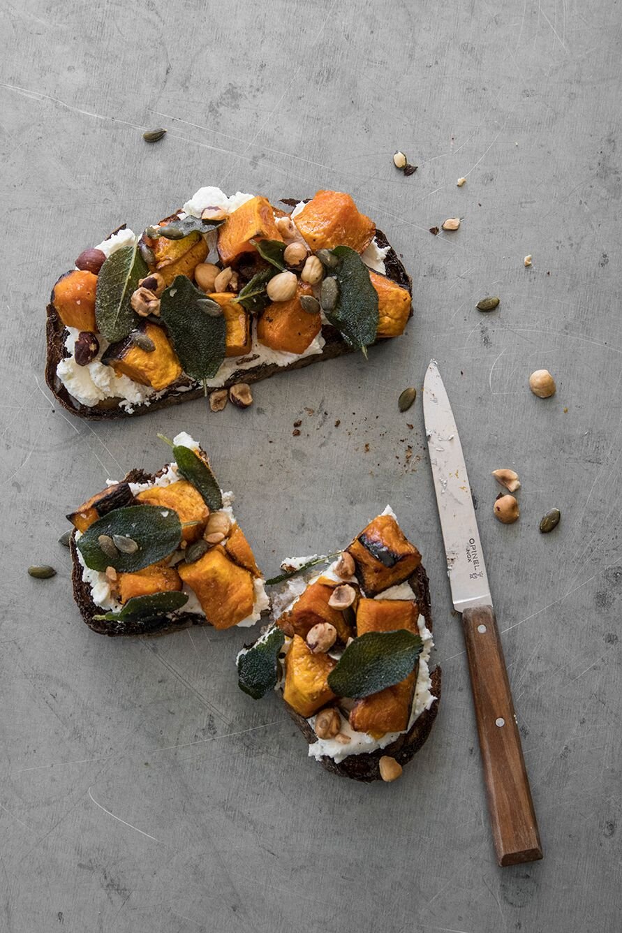 GOATS’ CURD, ROASTED SQUASH AND SAGE ON TOAST — Billy White, chef