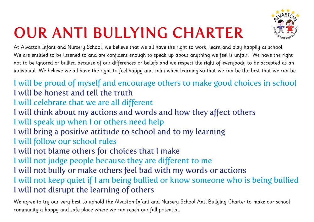 Anti-bullying Charter — Alvaston Infant and Nursery School